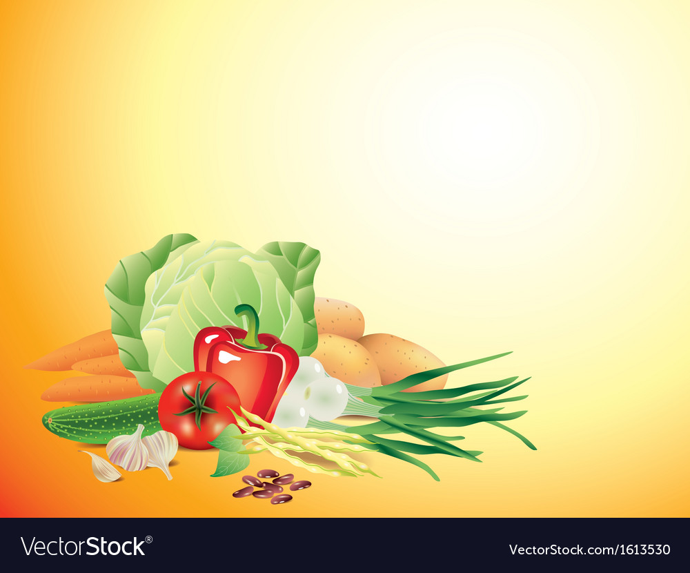 Vegetables horizontal background Royalty Free Vector Image