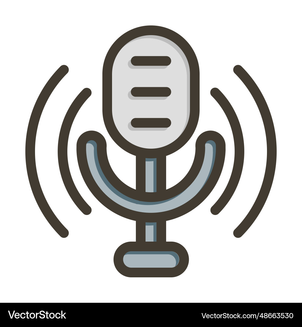 Voice assistant thick line filled colors icon Vector Image