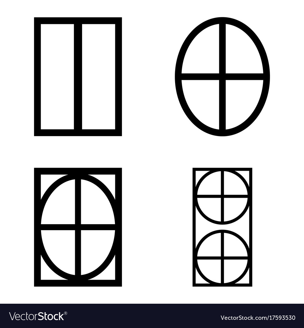 Window icon set Royalty Free Vector Image - VectorStock