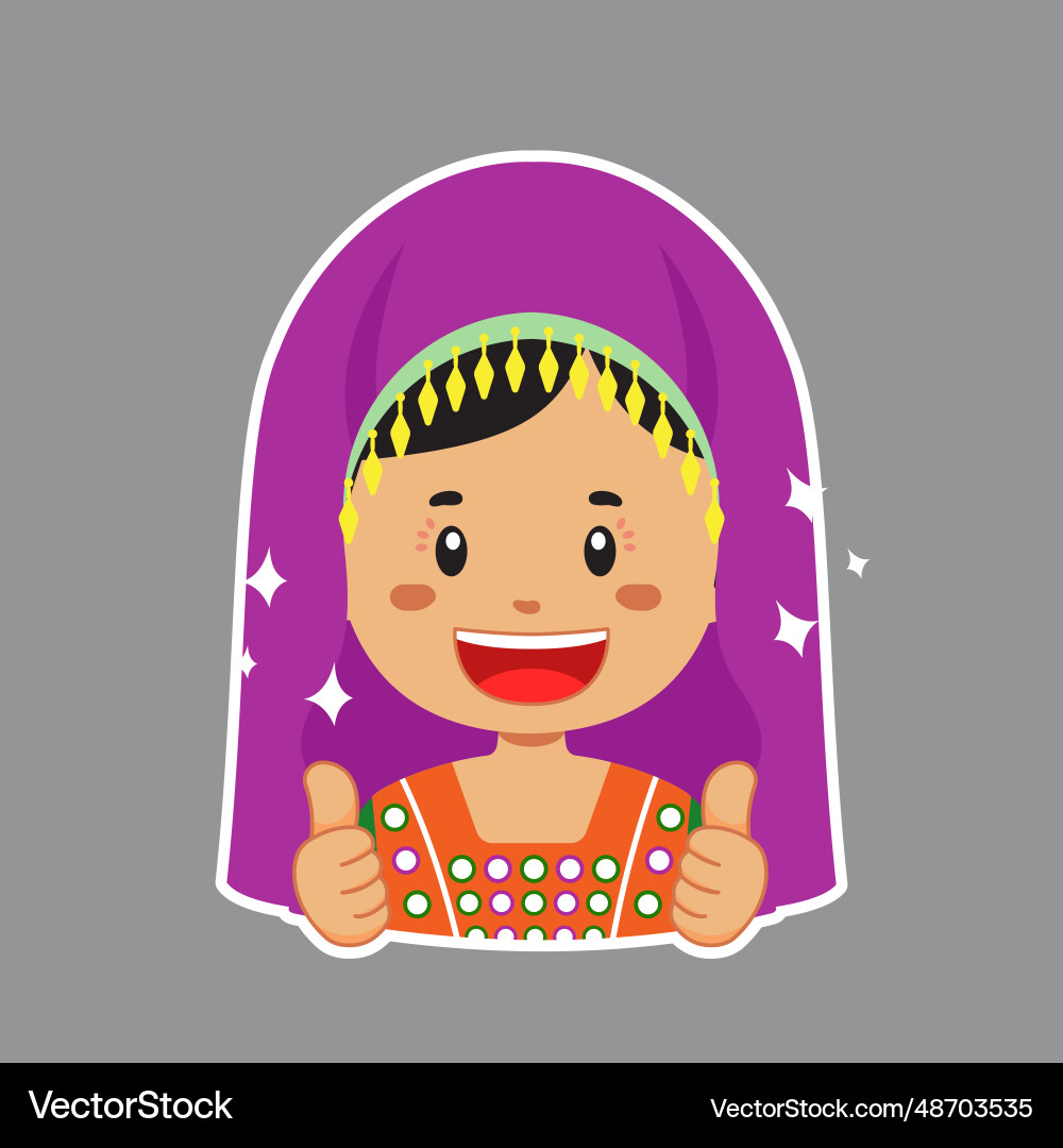 Happy afghanistan character sticker Royalty Free Vector