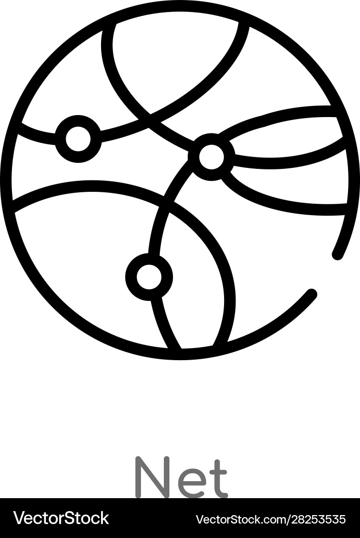Outline net icon isolated black simple line Vector Image