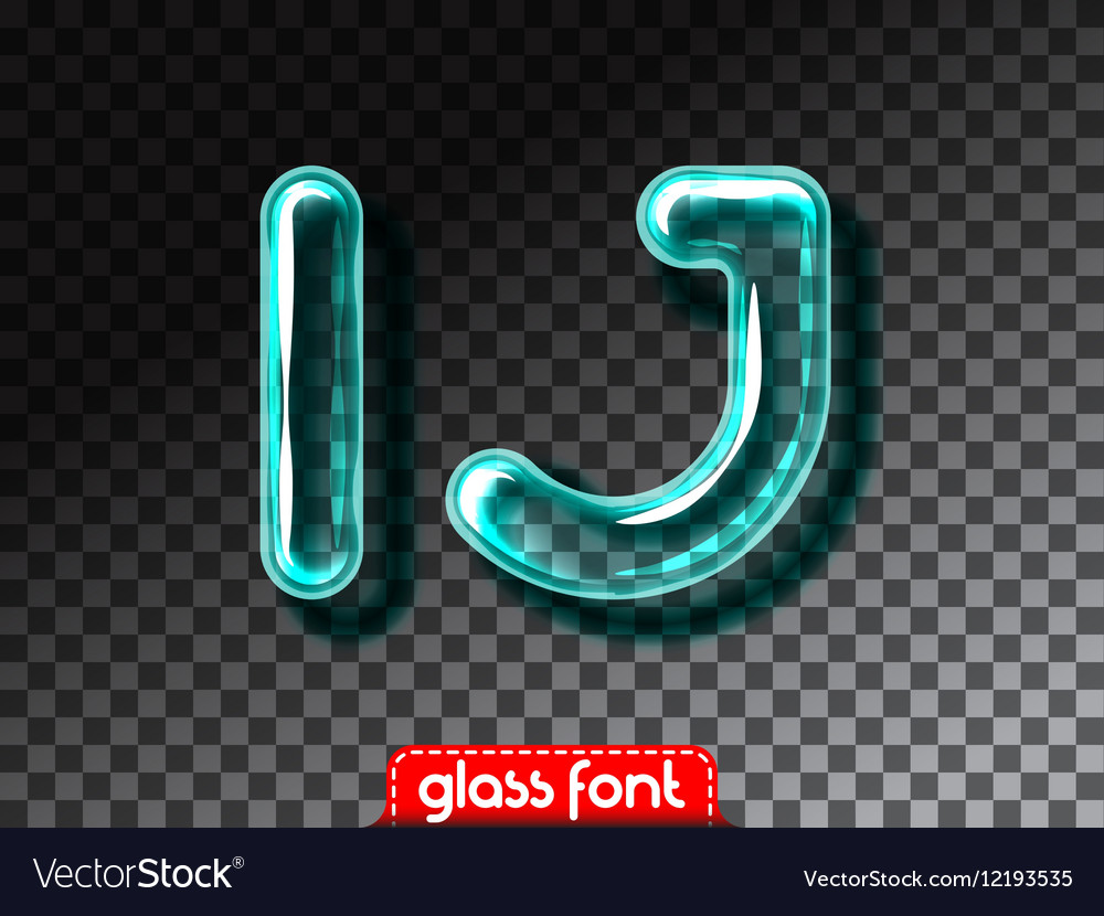Realistic Glass Alphabet Font Royalty Free Vector Image