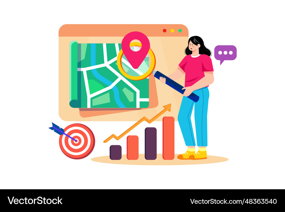A local seo expert optimizes business online Vector Image