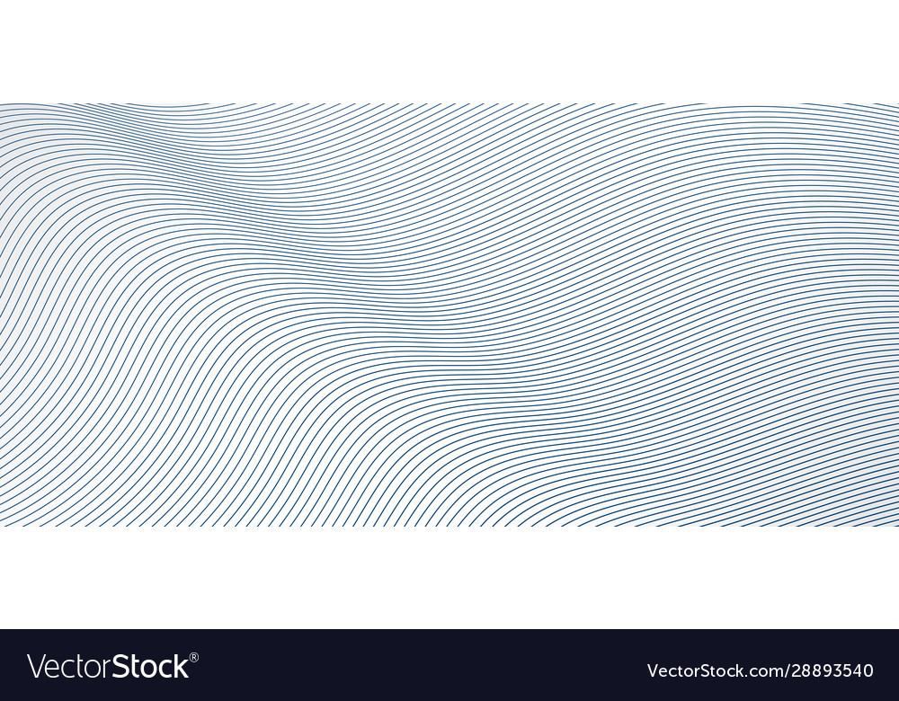 Abstract blue wave lines pattern on white Vector Image