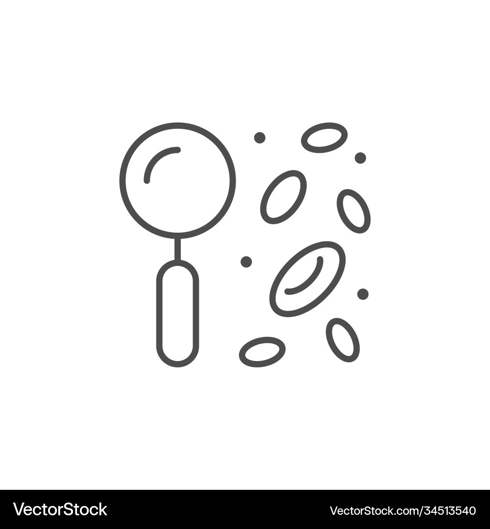 Blood exam line outline icon Royalty Free Vector Image