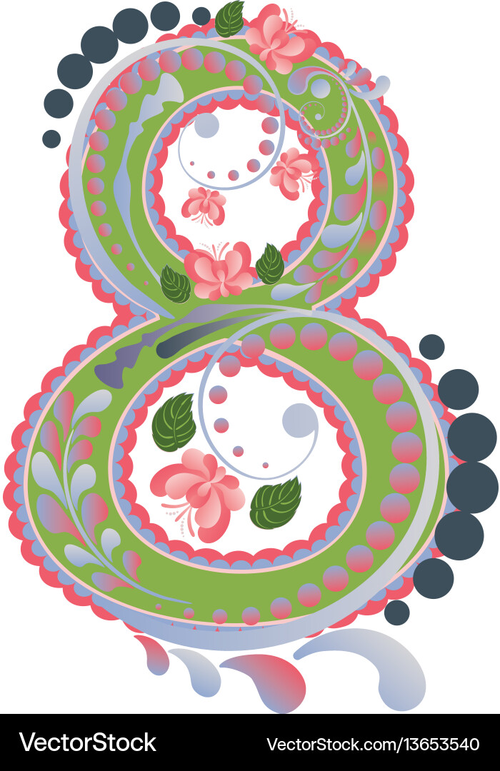 Colorful floral eight Royalty Free Vector Image