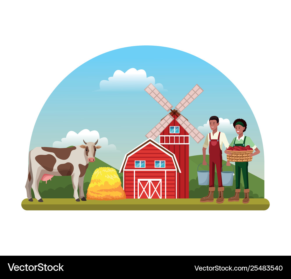 Farm rural cartoons Royalty Free Vector Image - VectorStock