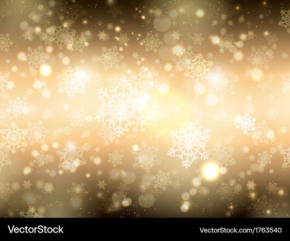 Golden snowflake background 1908 Royalty Free Vector Image