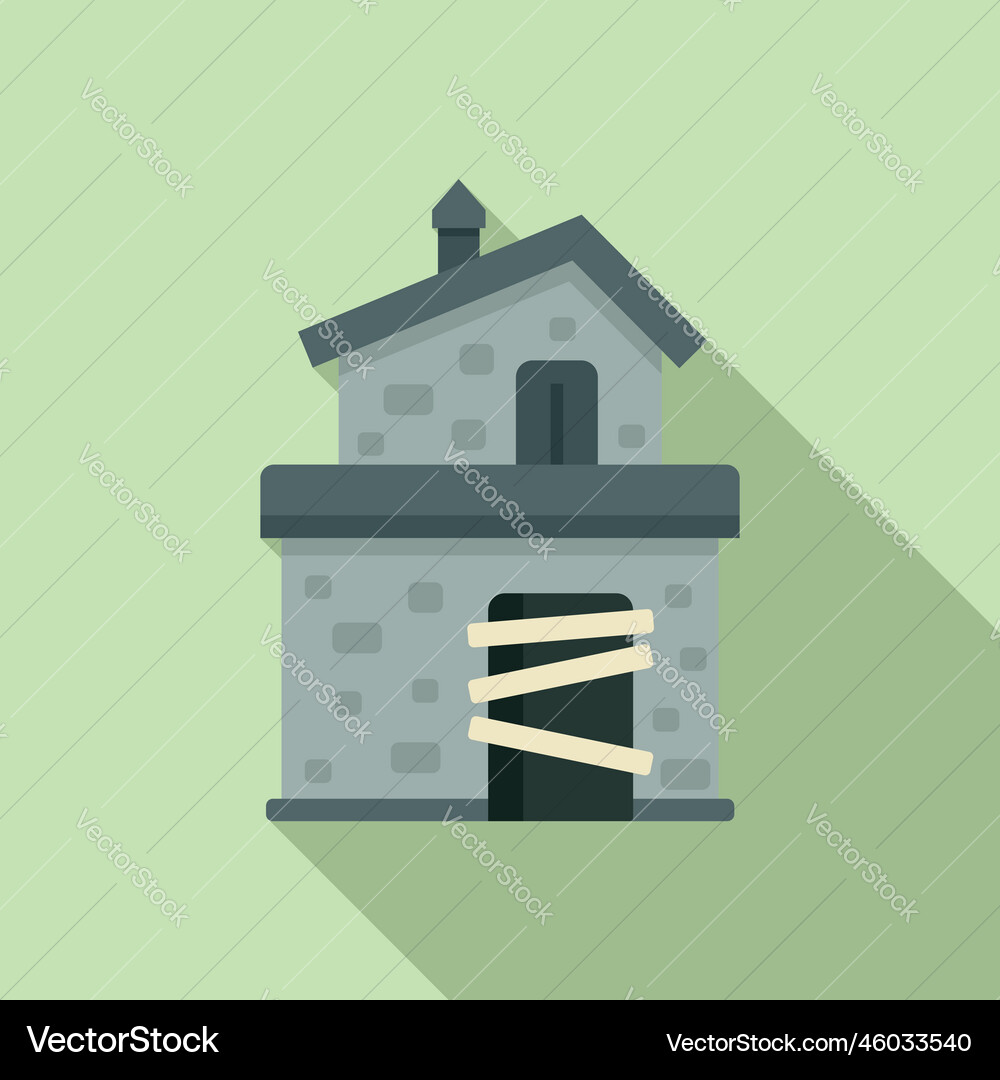 Gothic house icon flat creepy horror Royalty Free Vector
