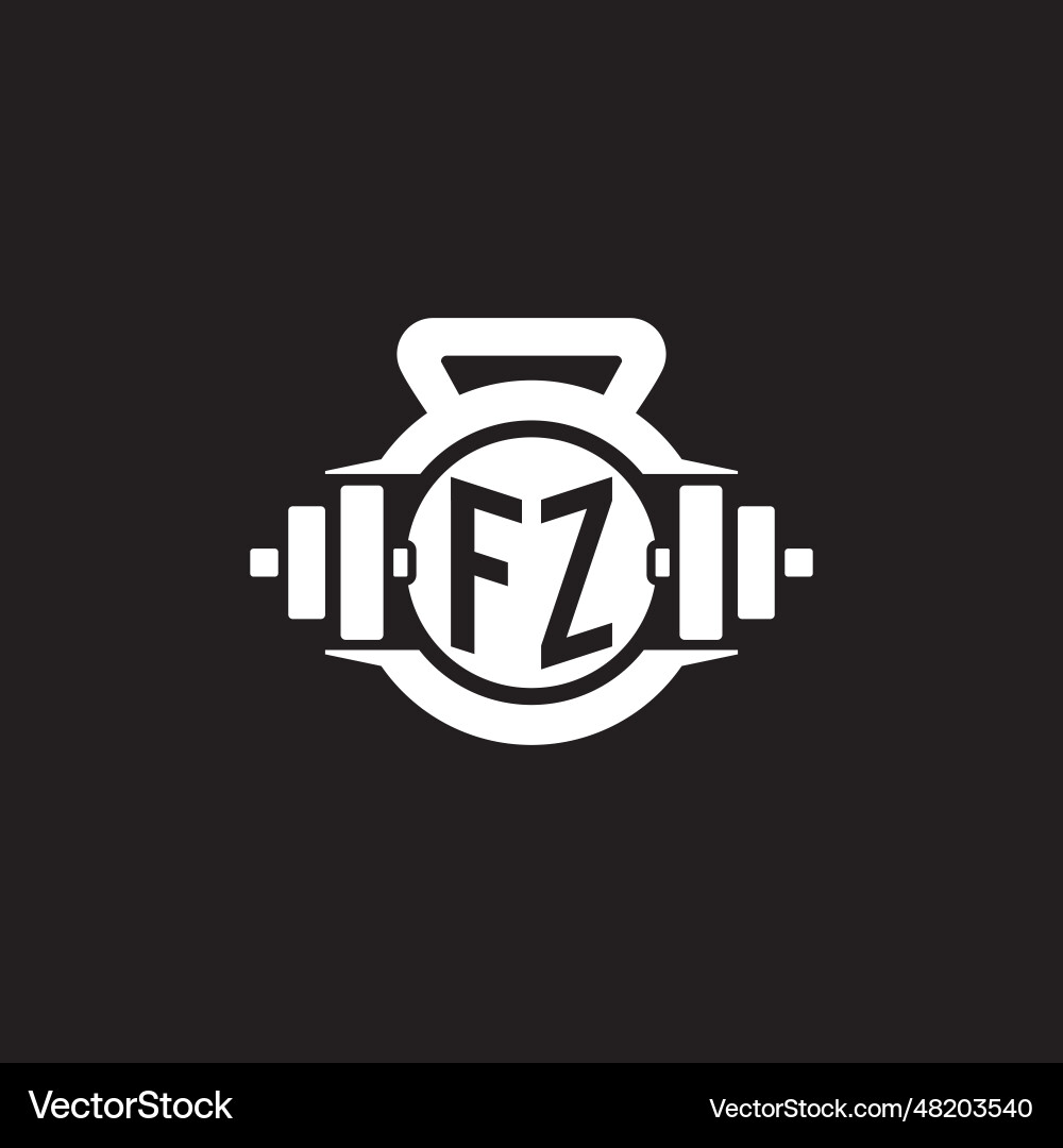 Initial fz logo design ideas with simple dumbbell Vector Image
