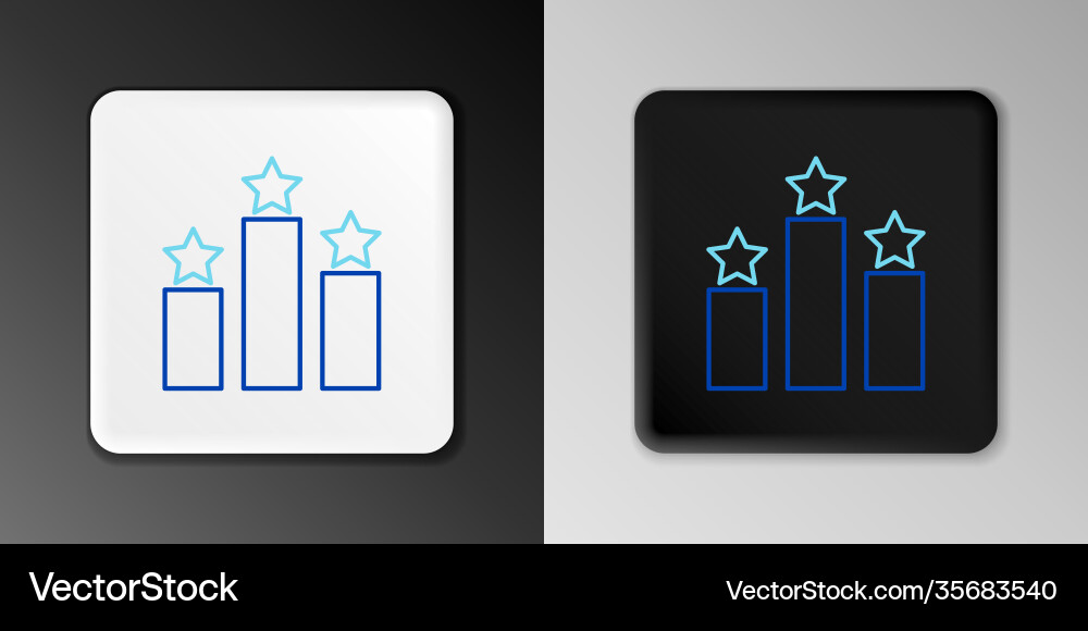 Line ranking star icon isolated on grey background