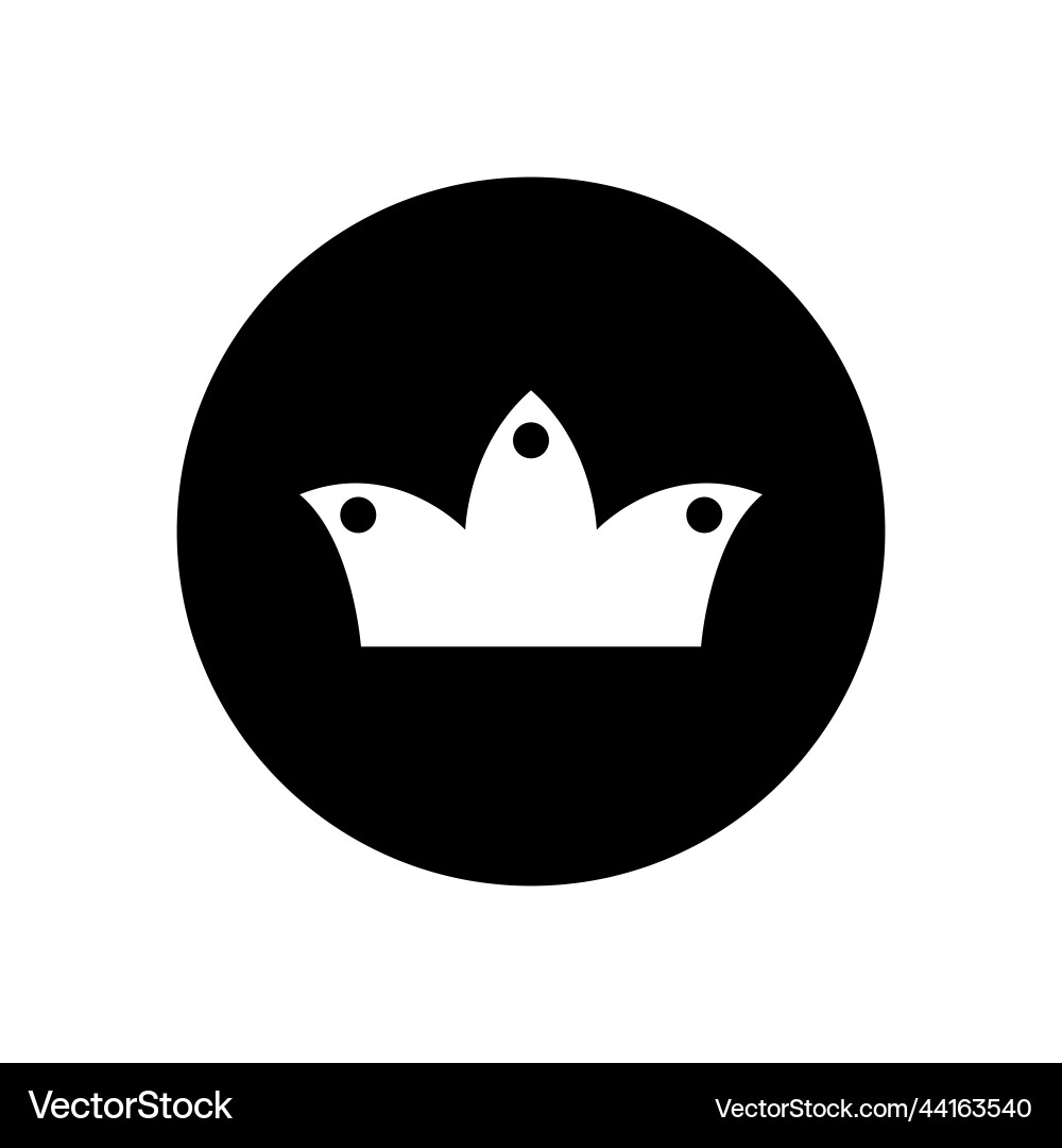 Minimalistic simple crown icon in a black circle Vector Image