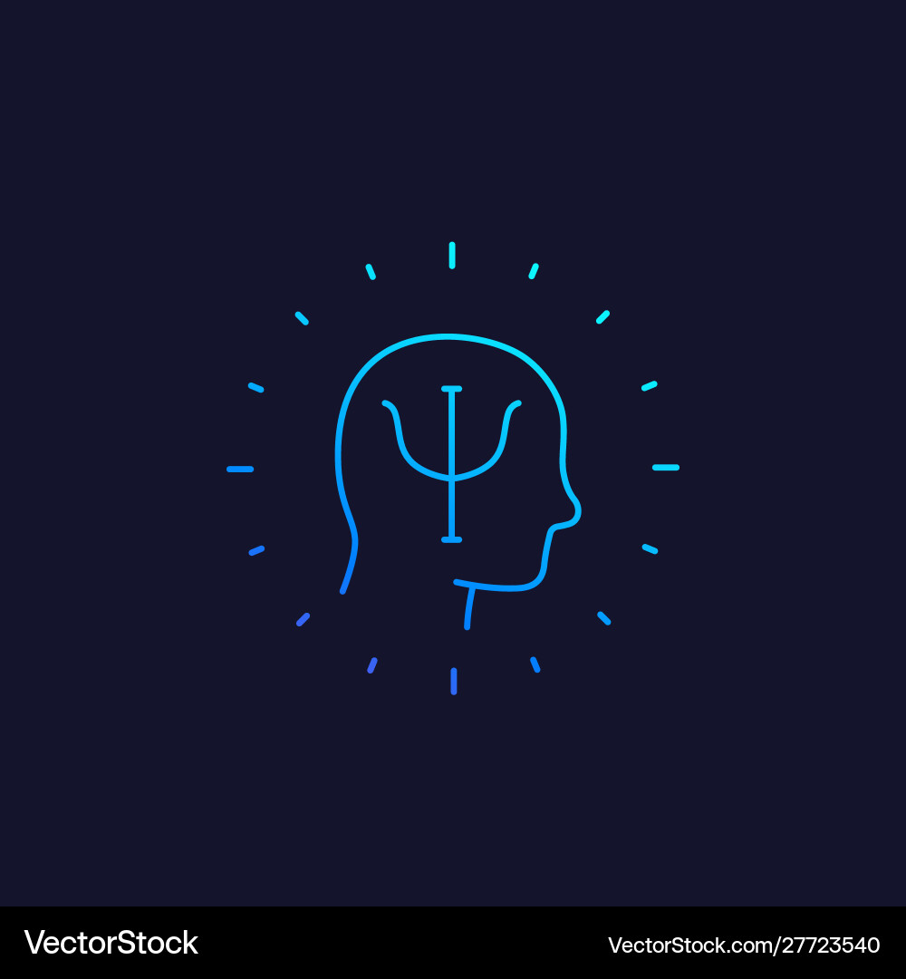 Psychology line icon Royalty Free Vector Image