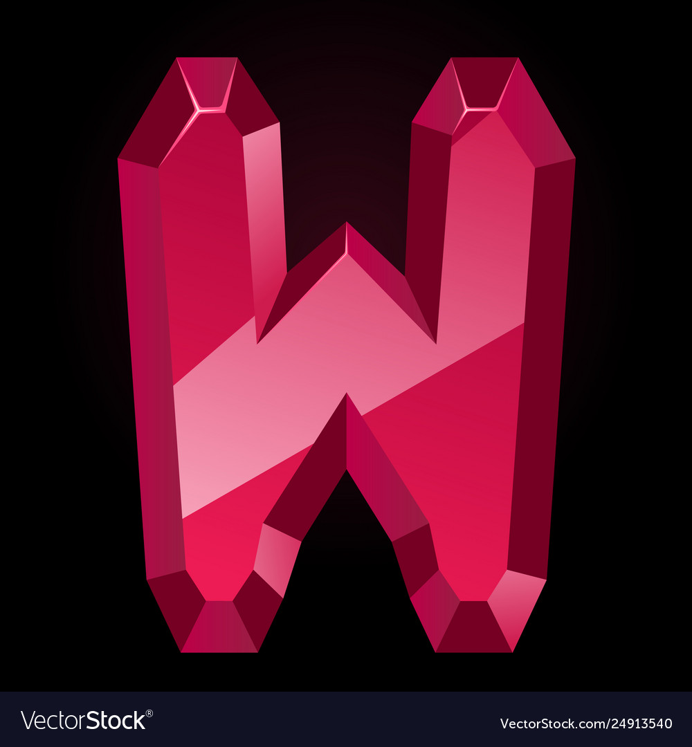 Ruby letter w Royalty Free Vector Image - VectorStock