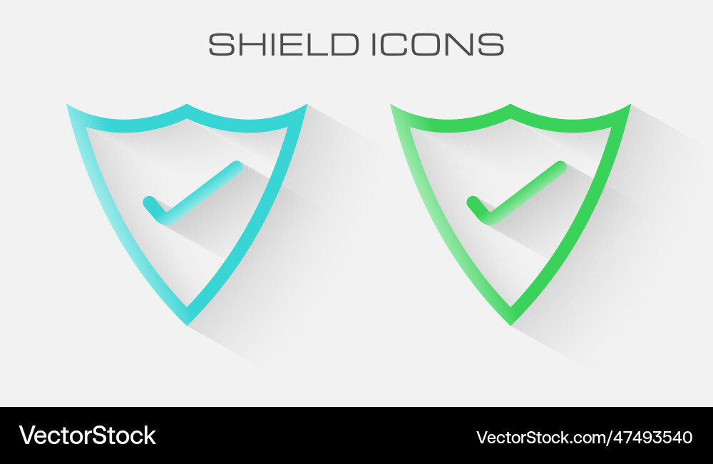 Shield icon with tick mark in the center Vector Image