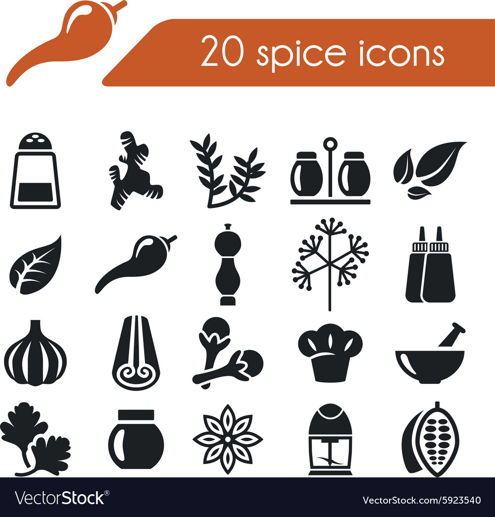Spice icons Royalty Free Vector Image - VectorStock Spice icons Royalty Free Vector Image - VectorStock