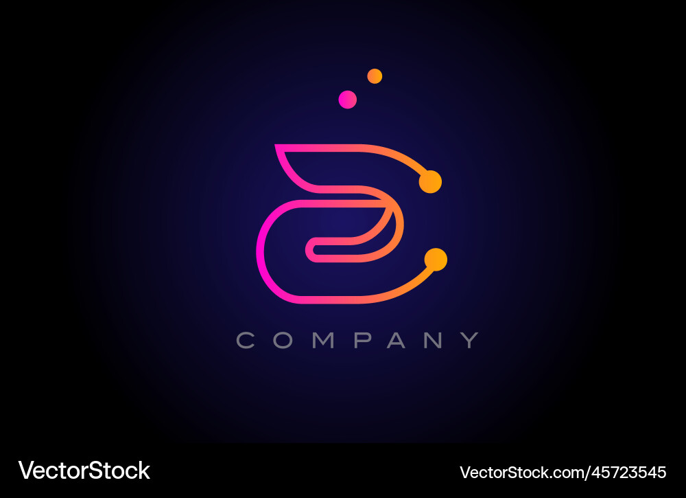A dot line alphabet letter logo icon design Vector Image