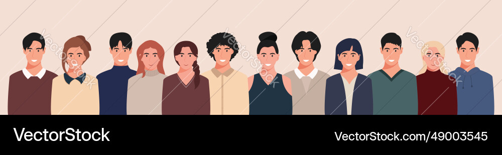 A group of people from different cultures Vector Image