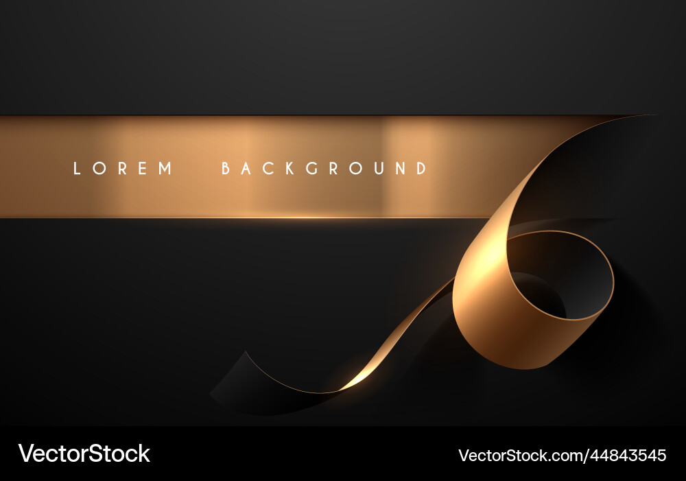 Abstract black and gold paper line background Vector Image
