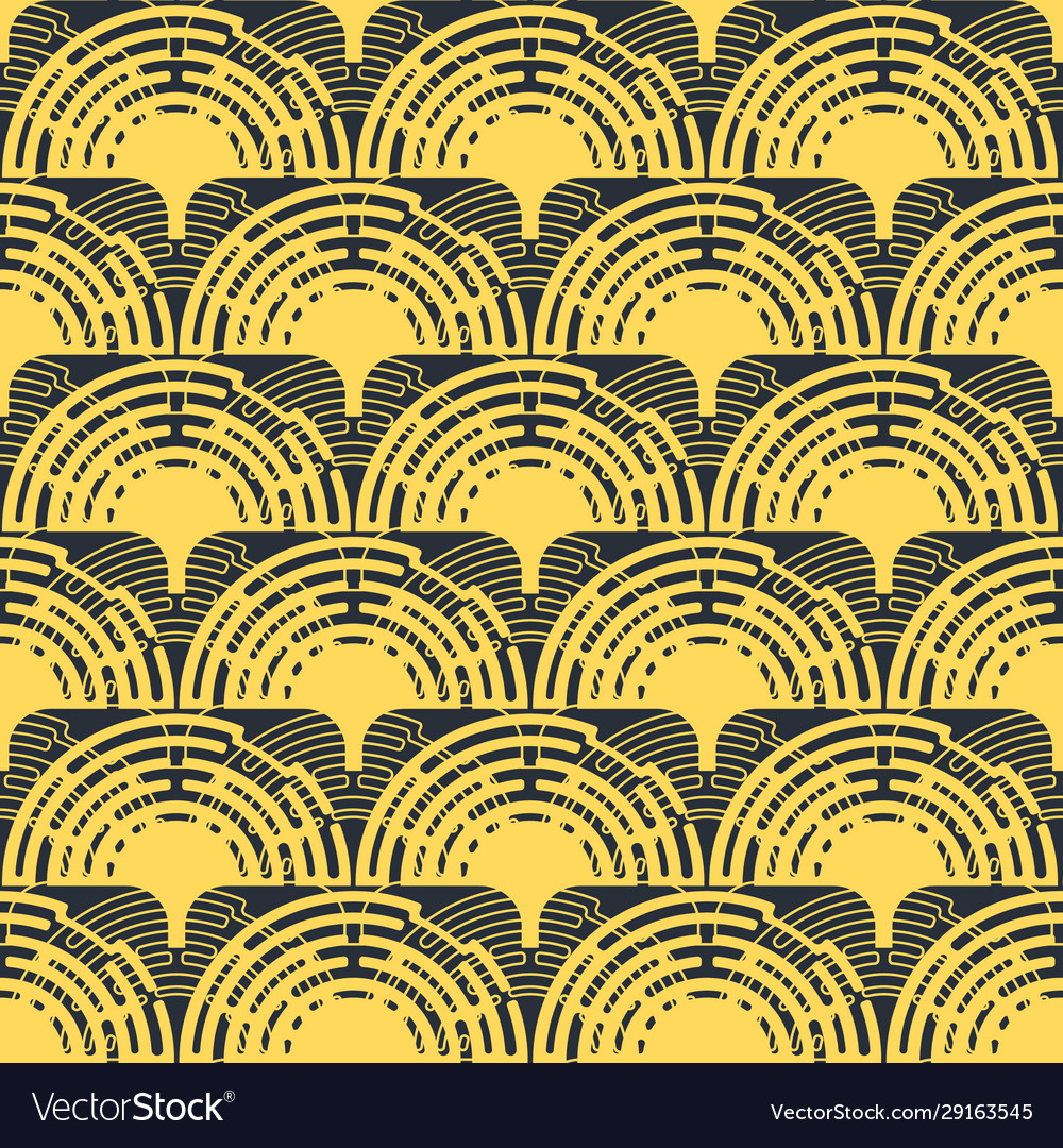 Abstract geometric round seamless pattern Vector Image