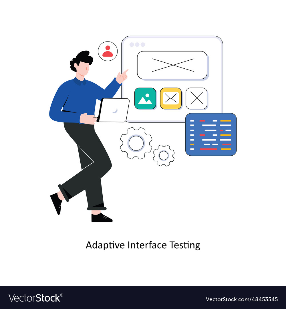 Adaptive interface testing flat style design Vector Image Adaptive interface testing flat style design Vector Image