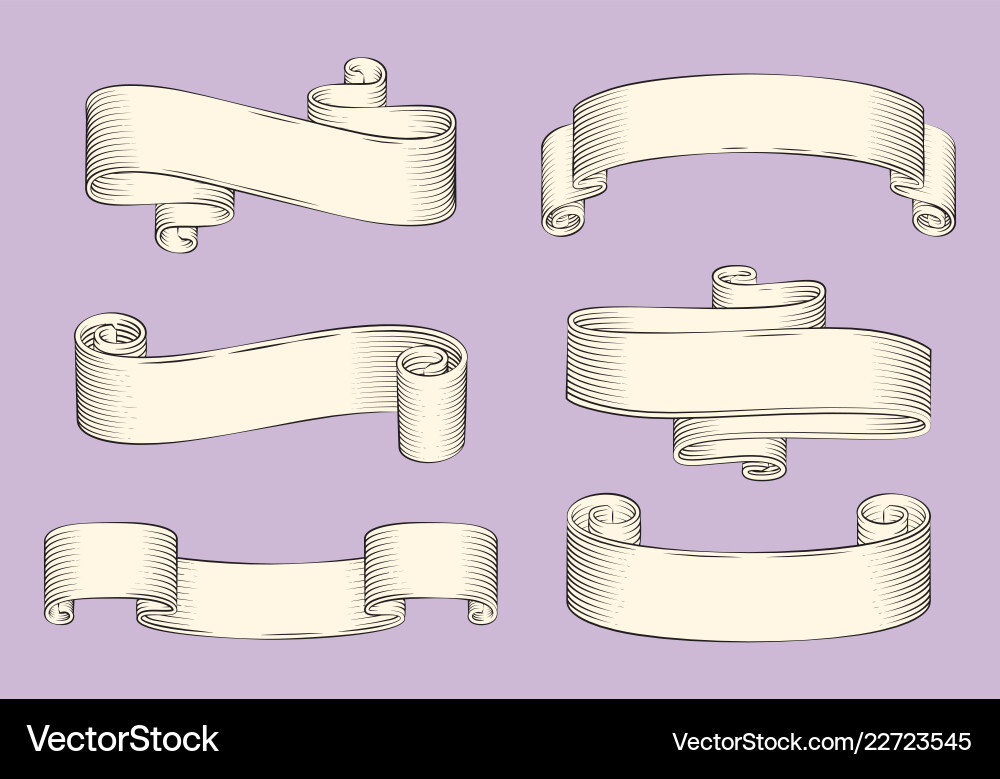 Antique papyrus ribbons or old curled scrolls Vector Image