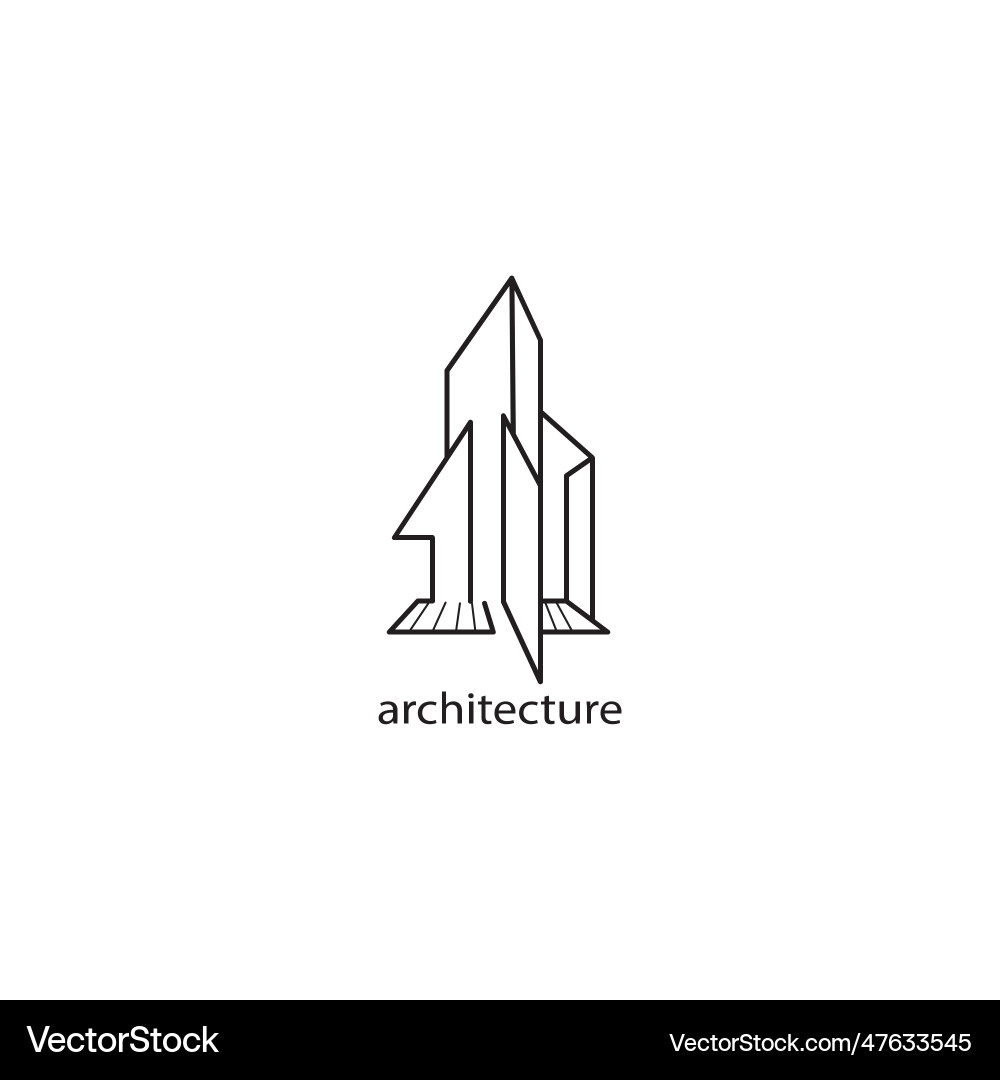 Architect logo building line company design Vector Image