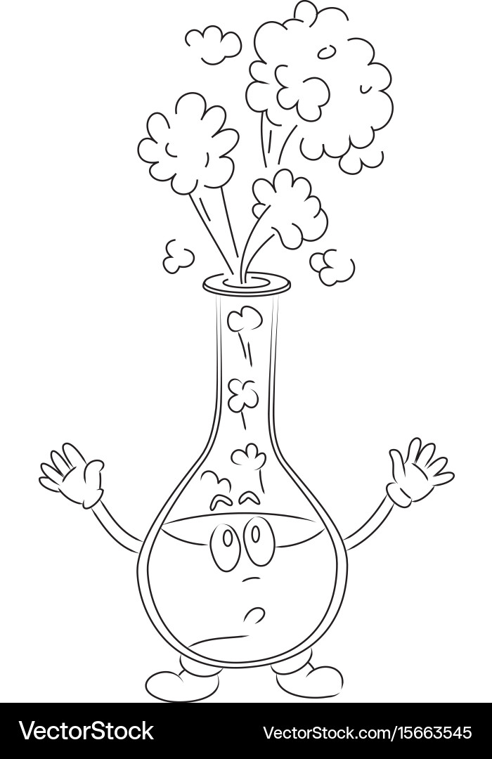 Cartoon image chemical reaction Royalty Free Vector Image