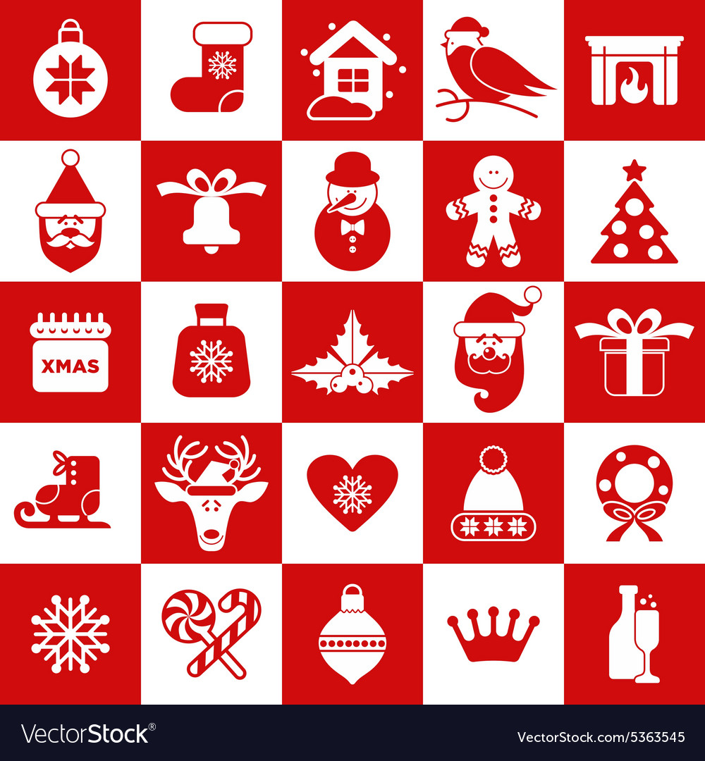 Christmas set of icons Royalty Free Vector Image