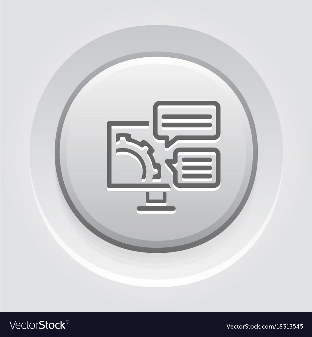 Engineering solutions icon gear and computer Vector Image