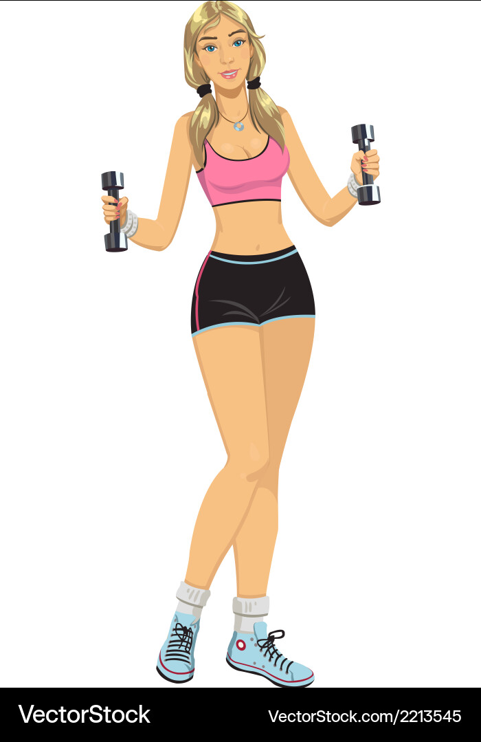 Fitness girl Royalty Free Vector Image - VectorStock