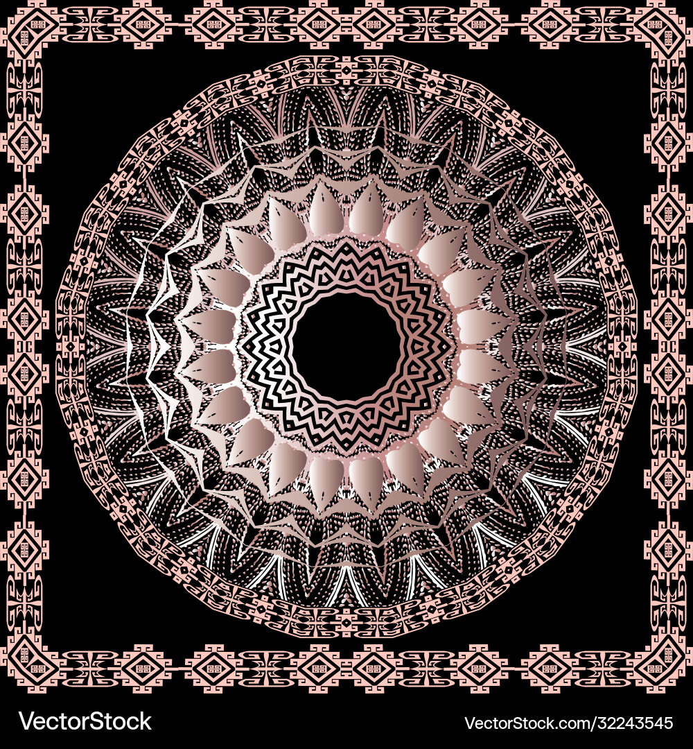 Floral greek lace mandala seamless pattern Vector Image