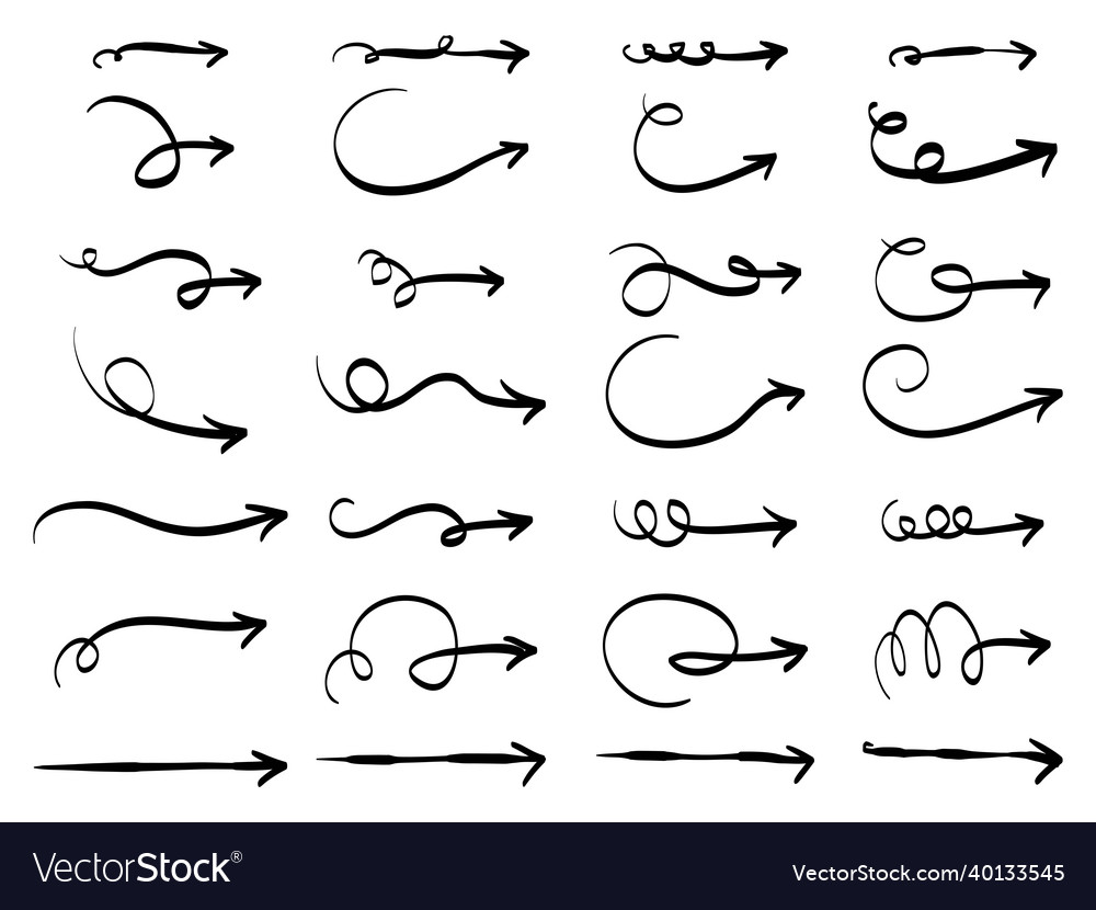 Hand drawn arrows icons set arrow icon Royalty Free Vector Hand drawn arrows icons set arrow icon Royalty Free Vector