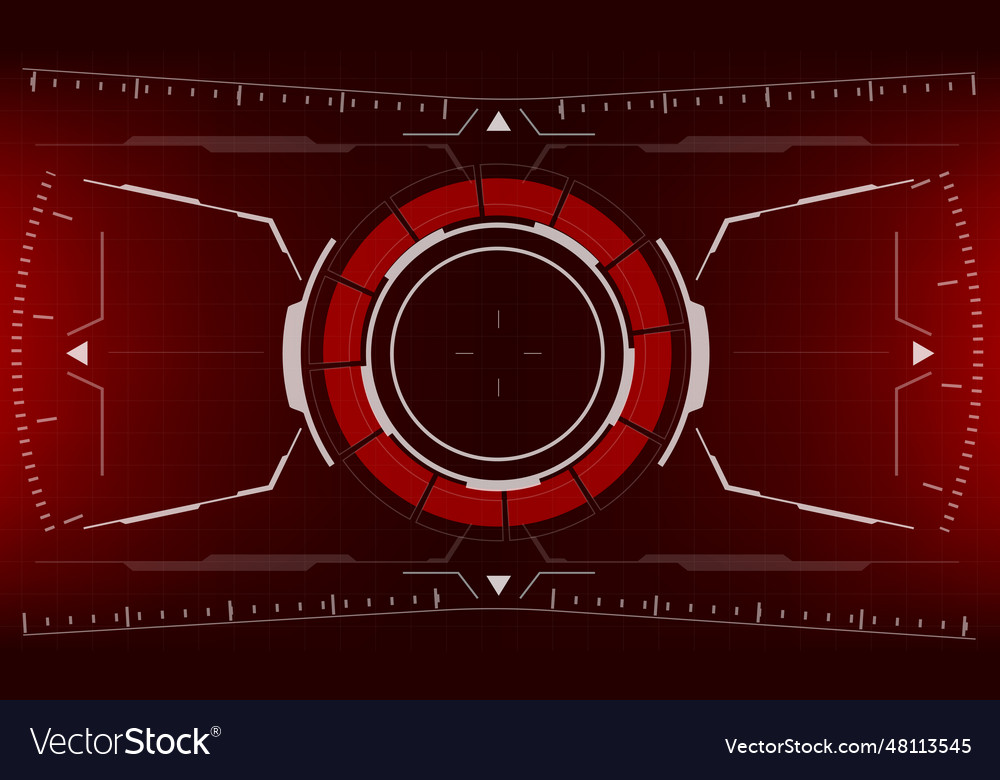 Hud sci-fi interface red screen view design Vector Image