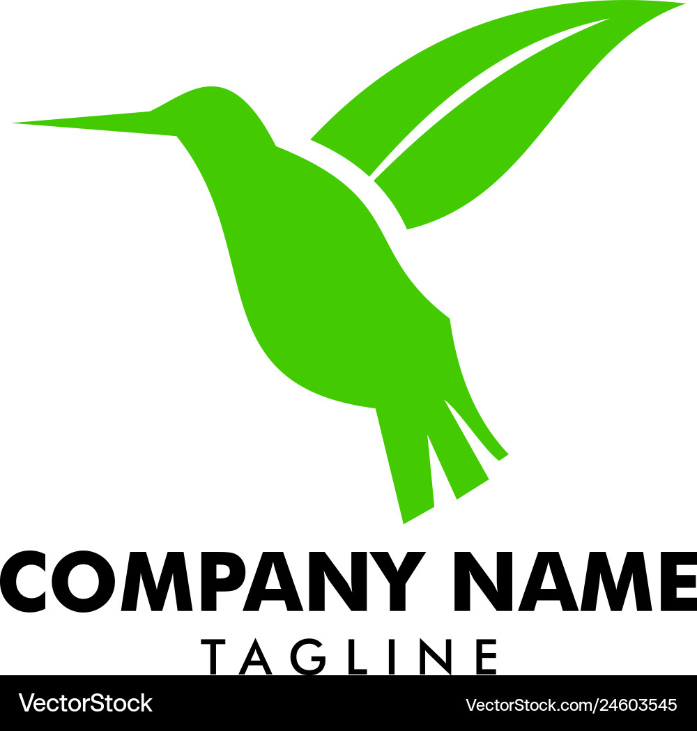 Hummingbird green leaf logo icon designs Vector Image