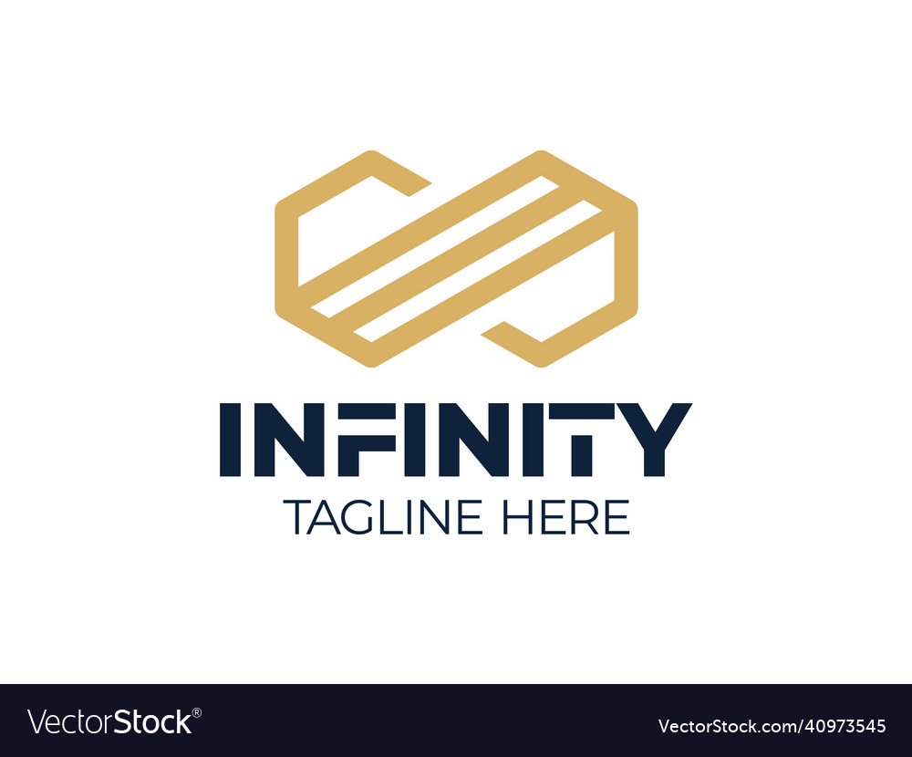 Infinity hexagonal logo geometric cube Royalty Free Vector