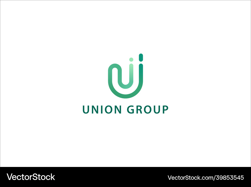 Letter u simple and line art creative green logo Vector Image