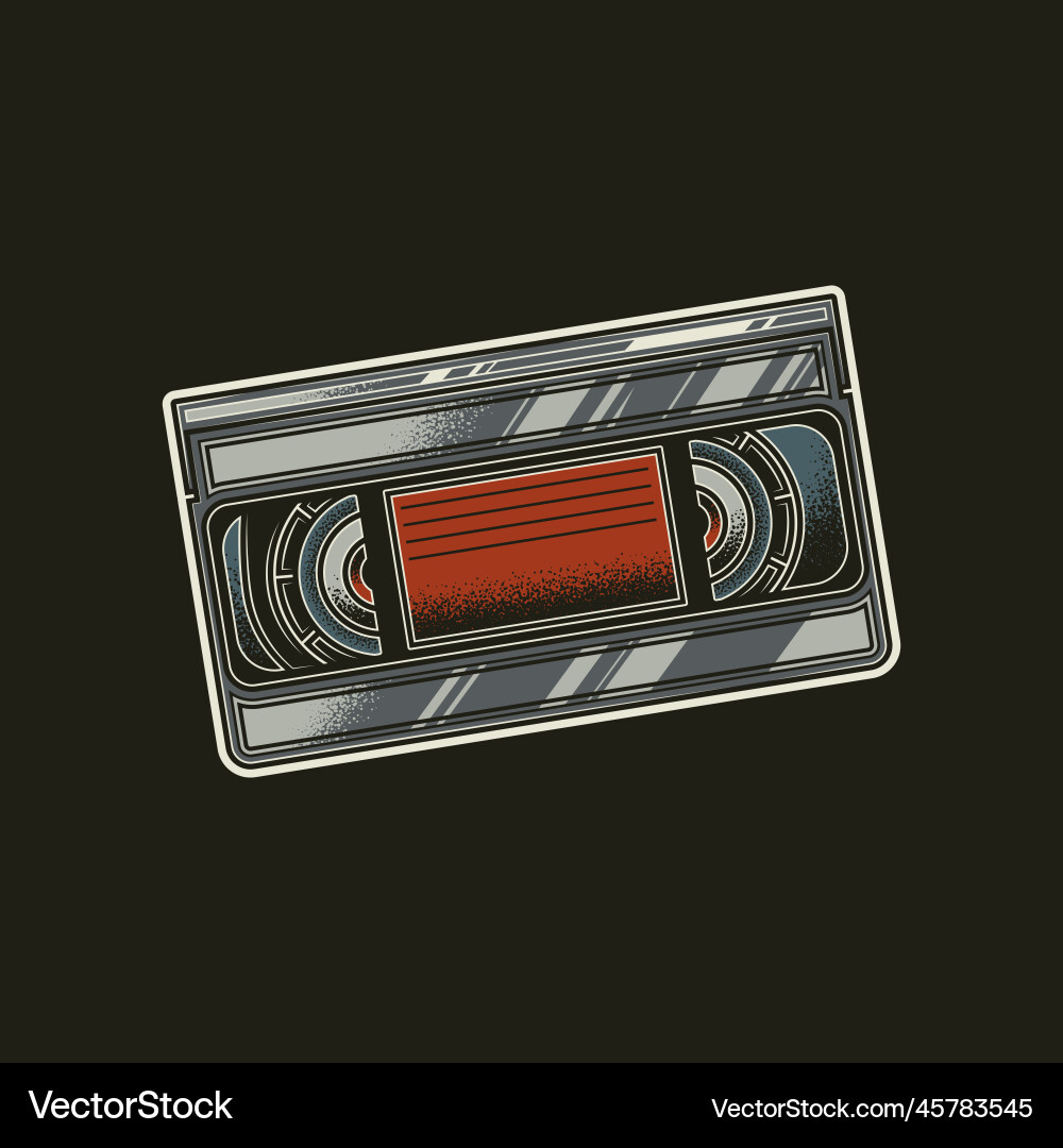 Old vhs videotape in retro style Royalty Free Vector Image