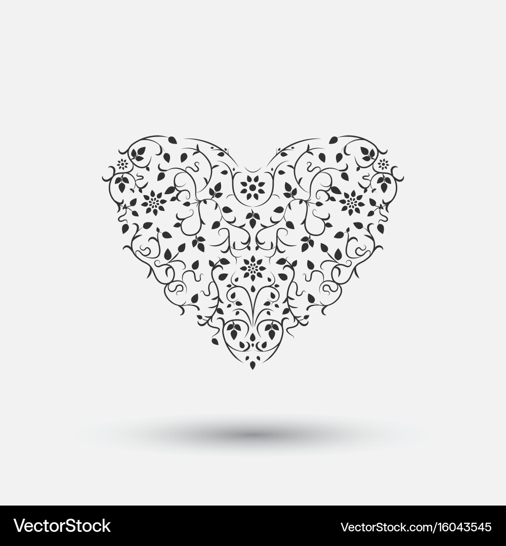 Ornamental heart - floral design Royalty Free Vector Image