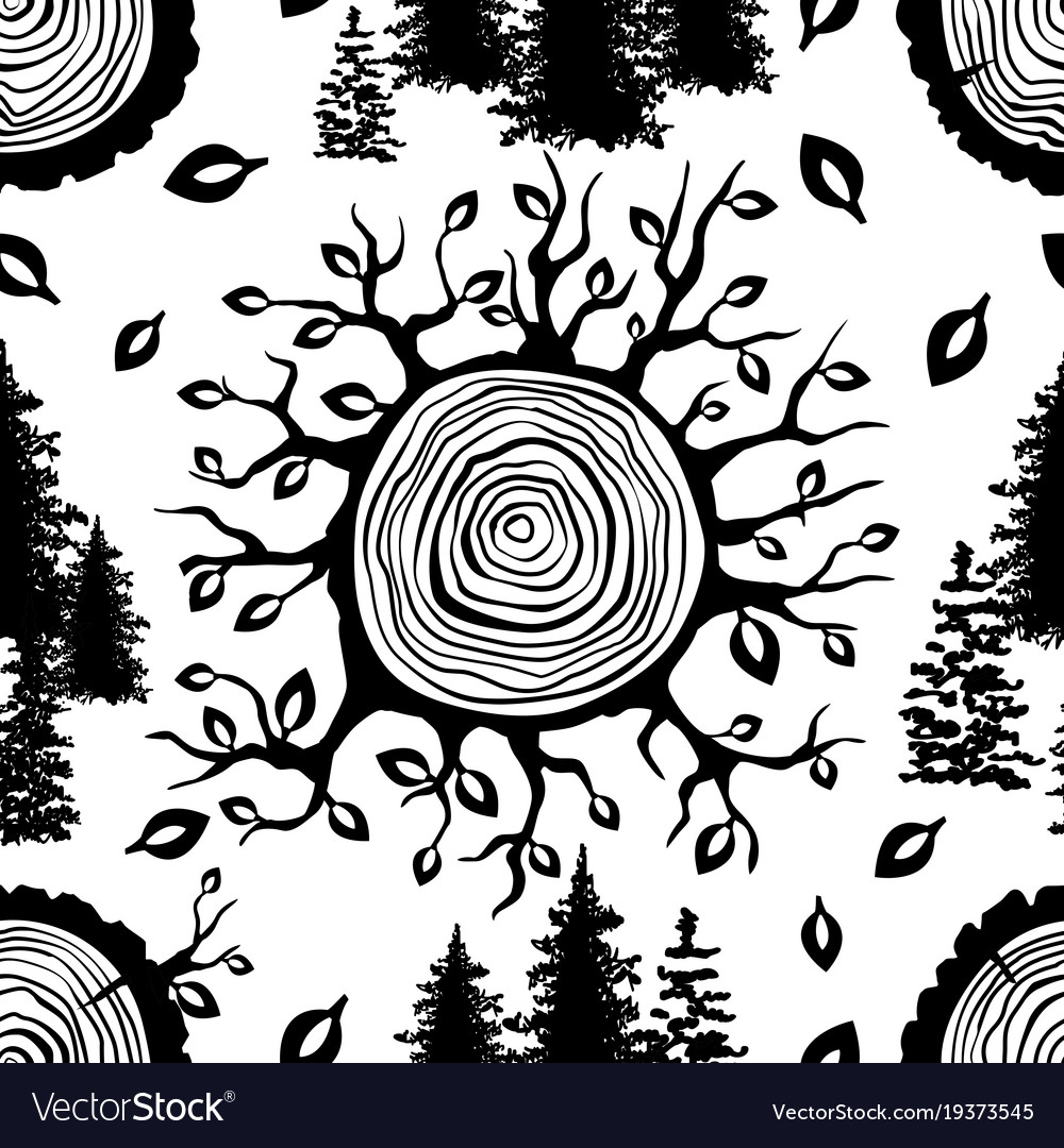 Seamless pattern with wood round split Royalty Free Vector