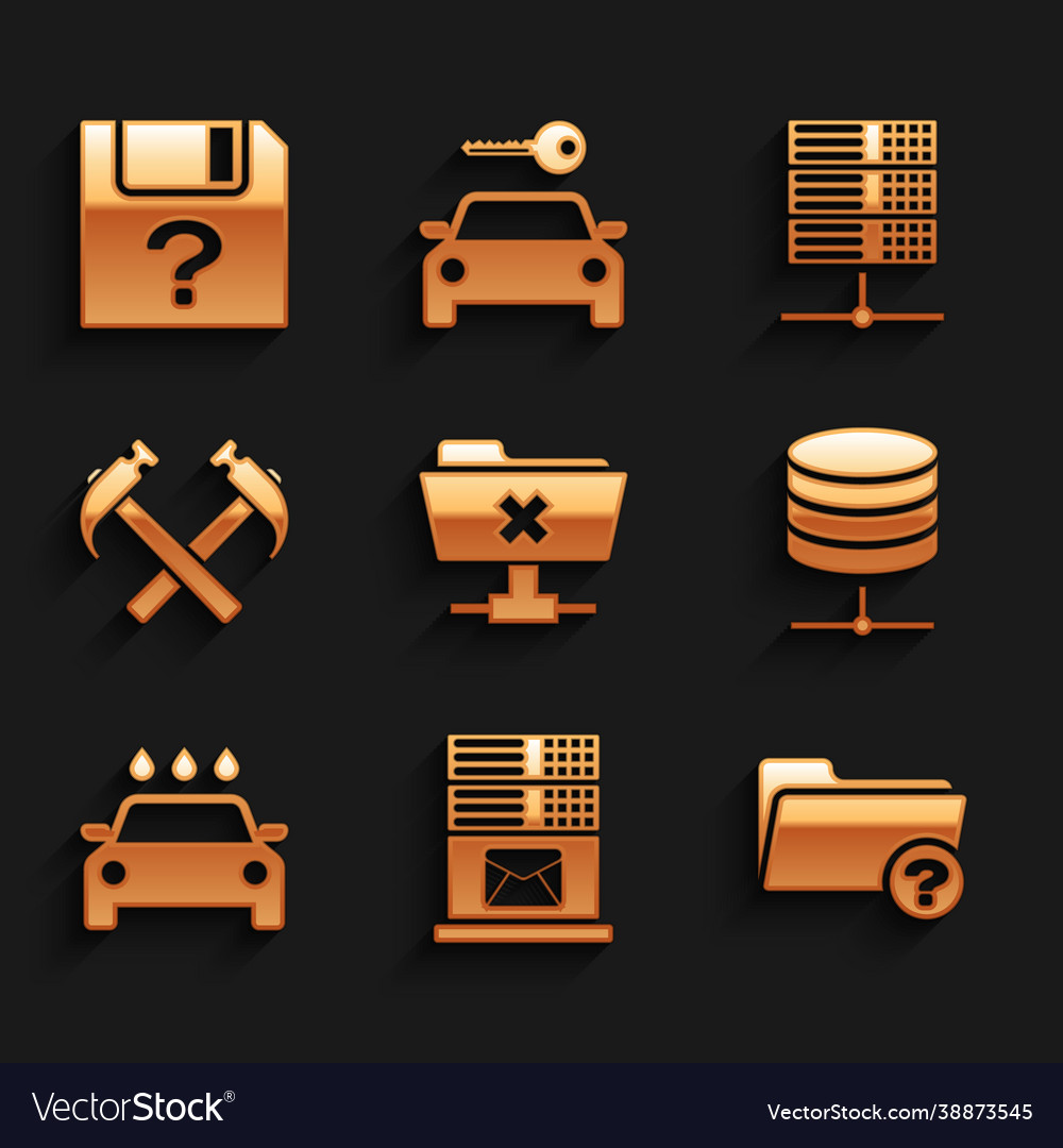 Set ftp cancel operation mail server unknown Vector Image Set ftp cancel operation mail server unknown Vector Image