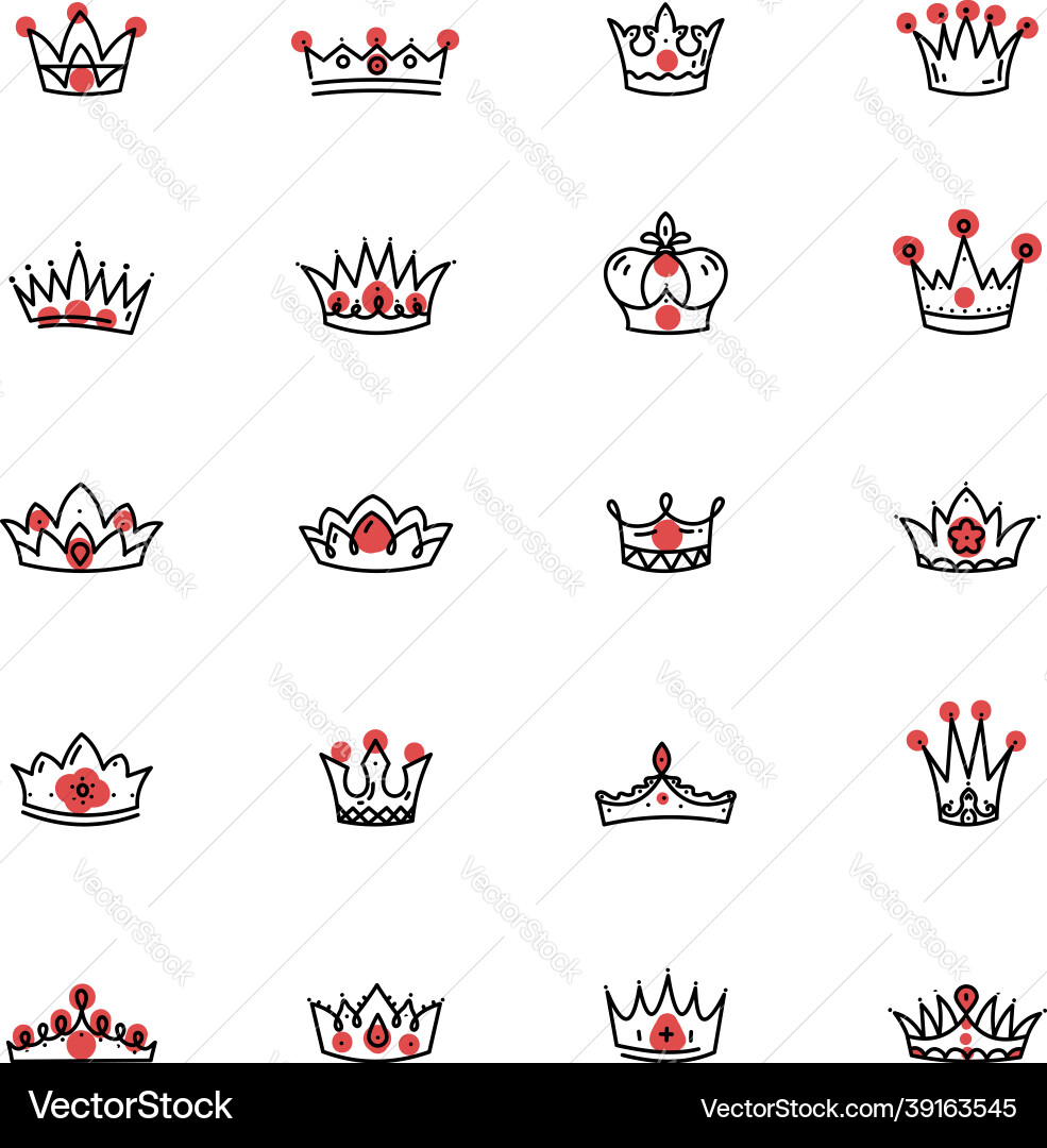 Set of crowns on a white background Royalty Free Vector