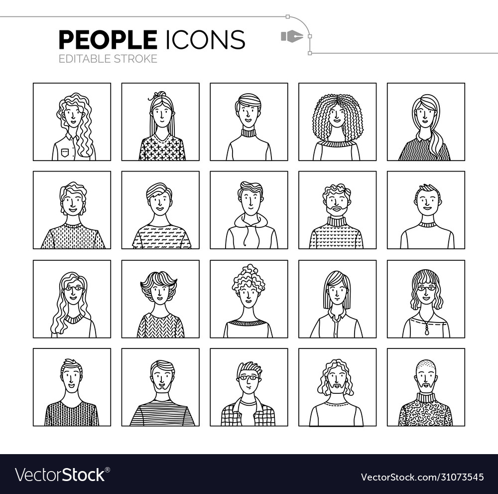 Set user avatars Royalty Free Vector Image - VectorStock