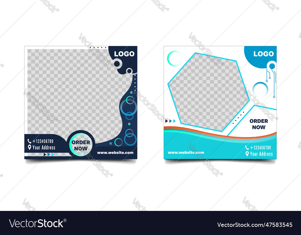 Tech-themed social media post design template Vector Image