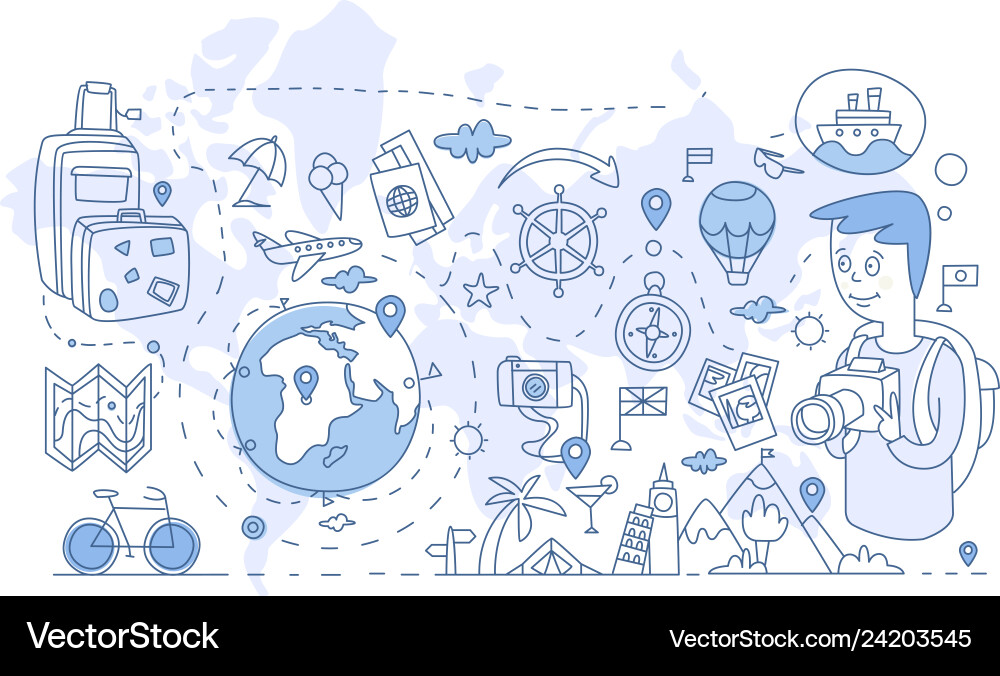 Travel around the world Royalty Free Vector Image