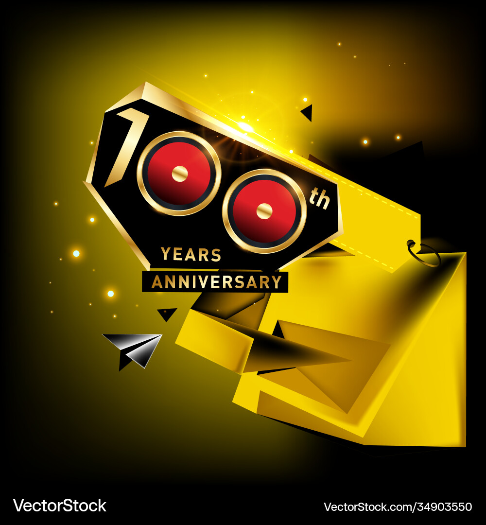100th anniversary celebration colorful background Vector Image