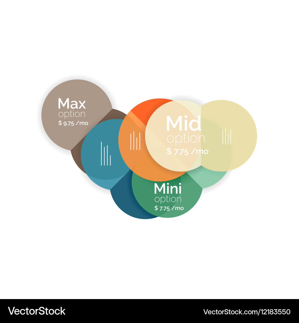 Circle business option diagrams Royalty Free Vector Image