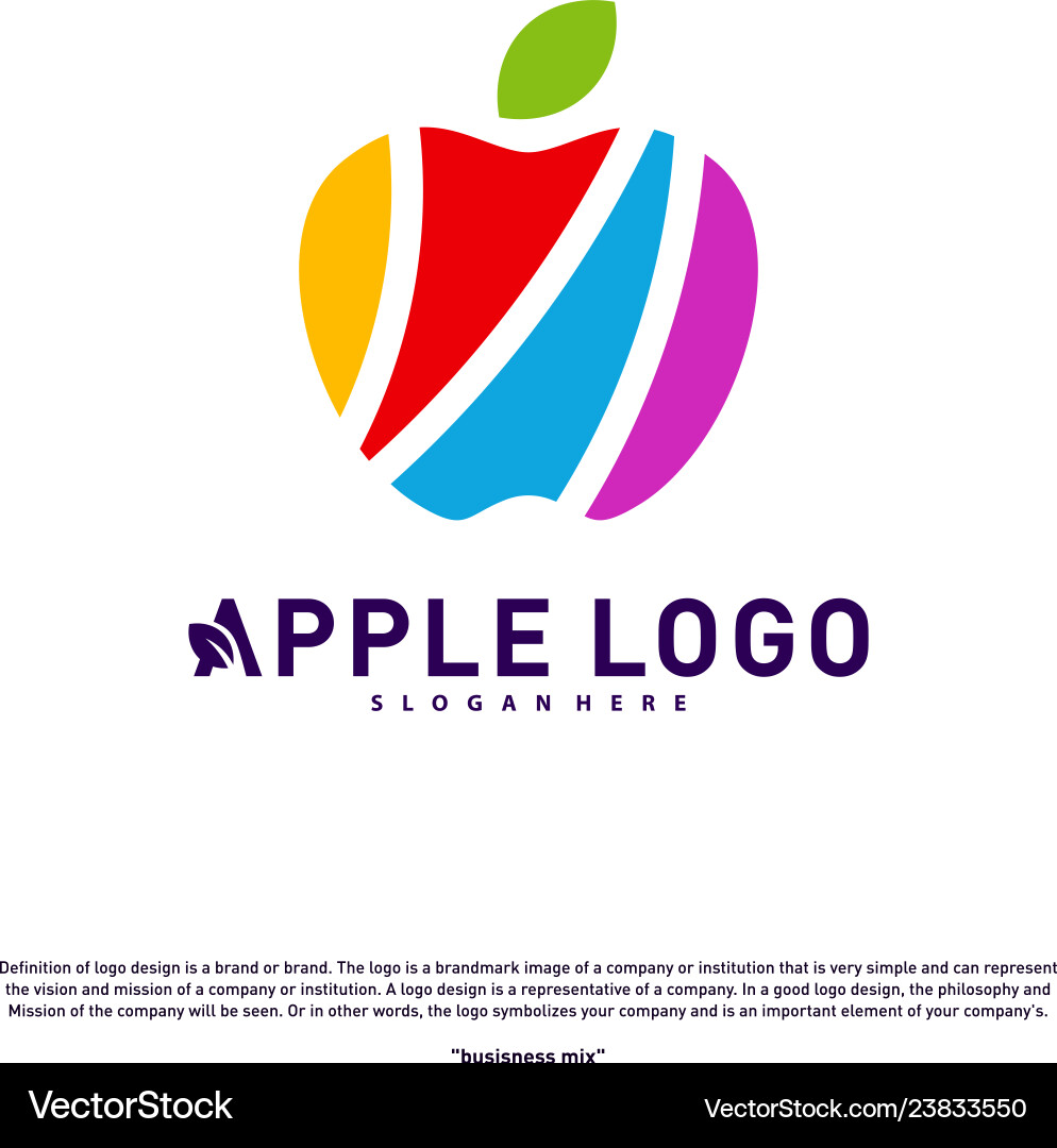 Colorful apple logo design concept fruit Vector Image