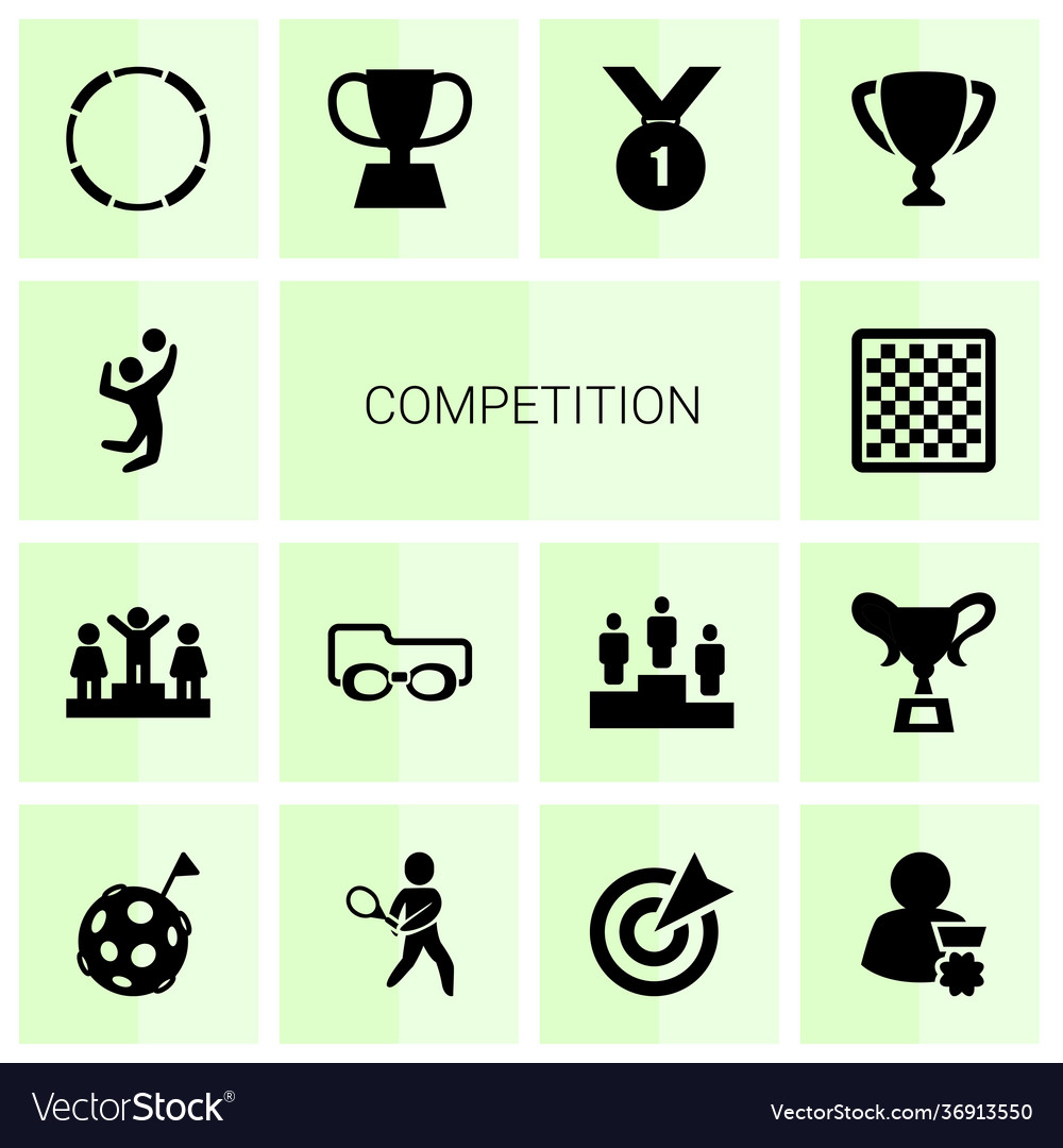 Competition icons Royalty Free Vector Image - VectorStock