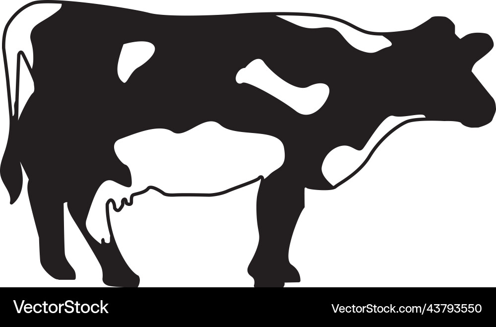 Cow line art icon design template Royalty Free Vector Image